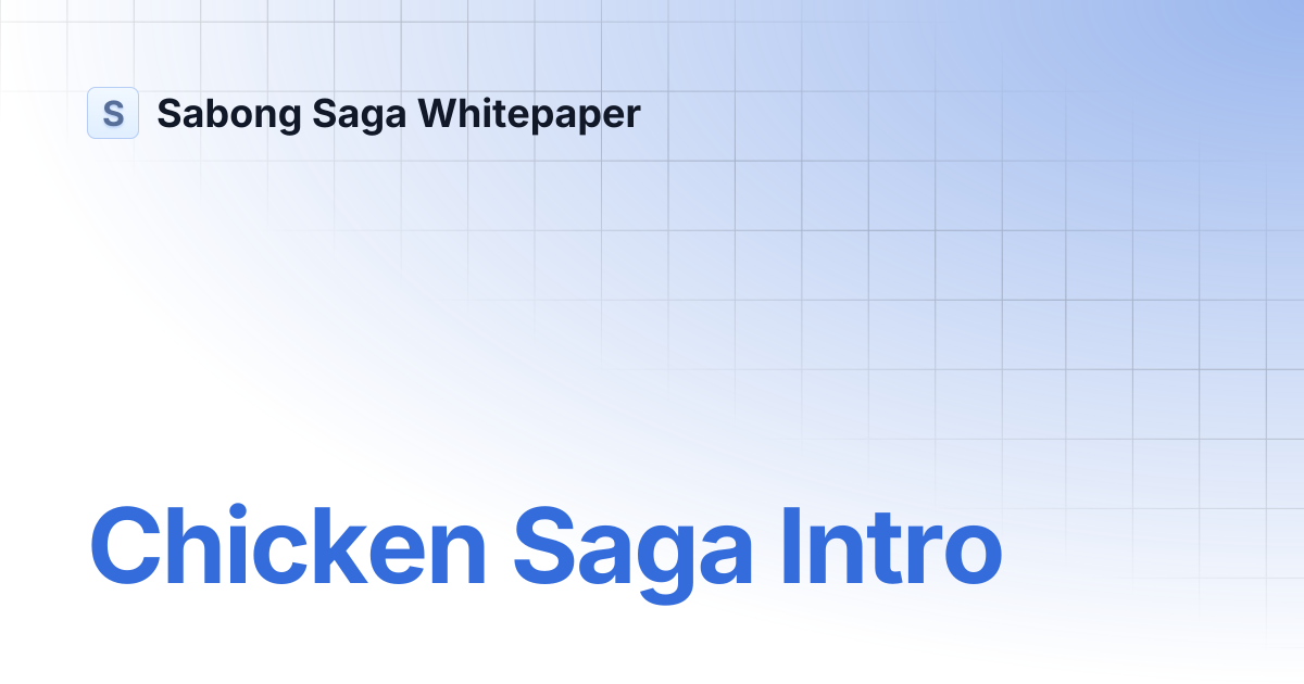 Chicken Saga Intro Sabong Saga Whitepaper